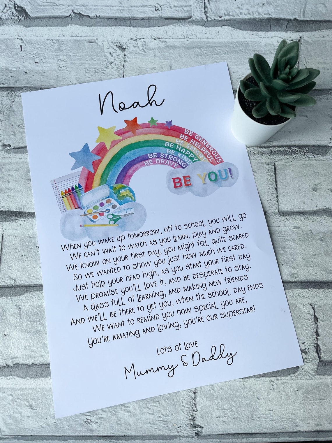 First Day of School Gift | Personalised School Gift | Starting School ...