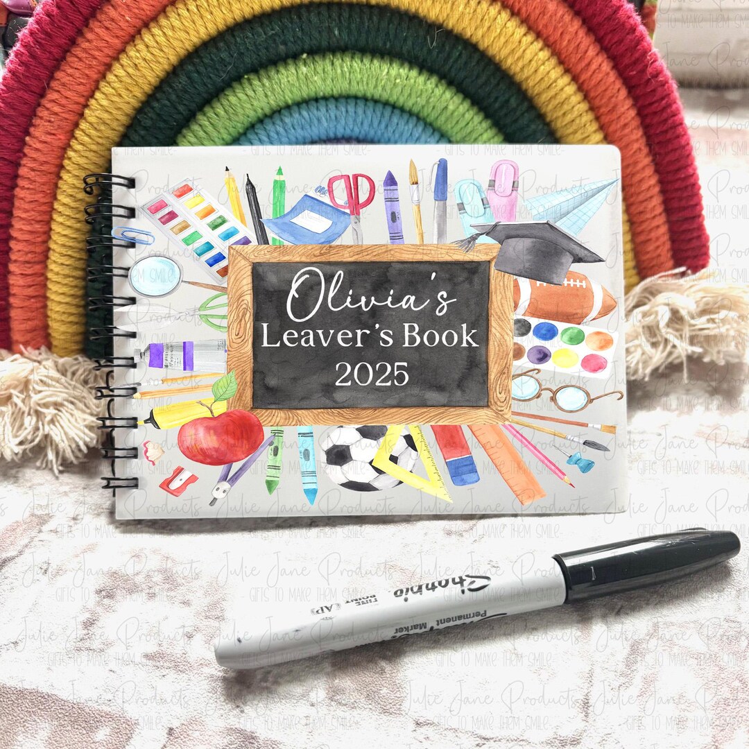 School Leavers Book | Personalised Leavers Book | Autograph Book | Year ...