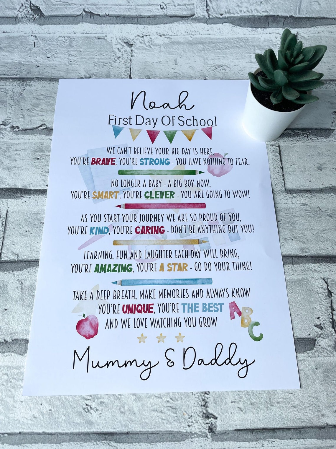 First Day of School Gift | Personalised School Gift | Starting School ...