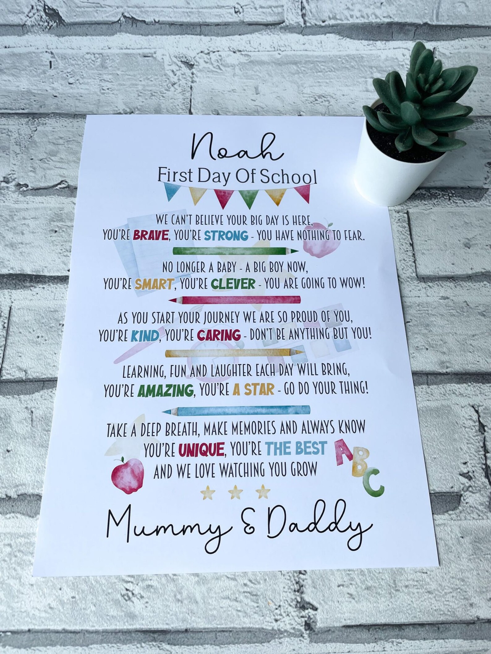 First Day of School Gift | Personalised School Gift | Starting School ...