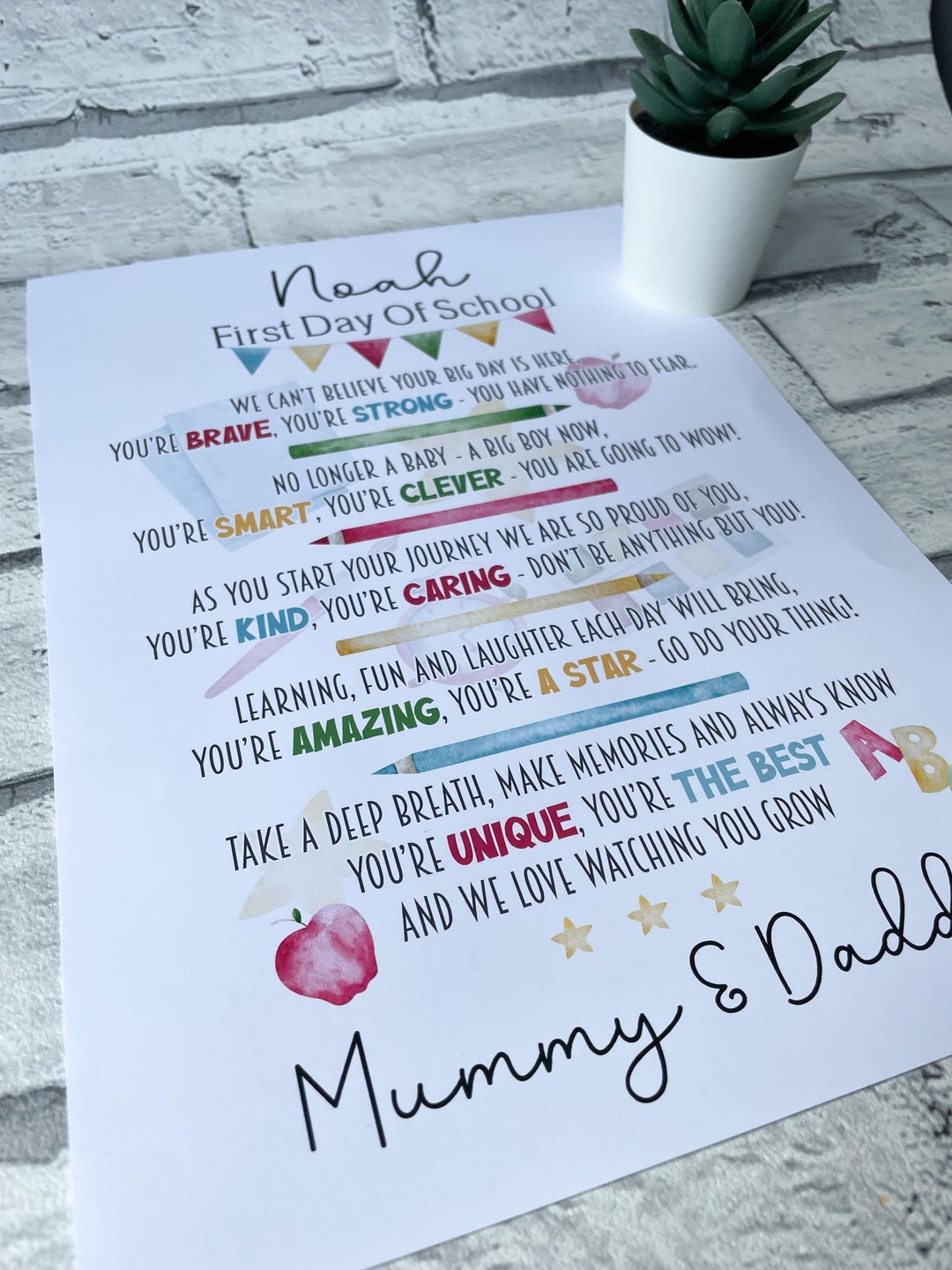 First Day of School Gift | Personalised School Gift | Starting School ...