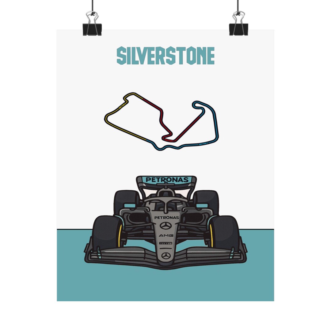 Silverstone F1 Track Map Poster Matte Vertical Poster | Formula Racing ...