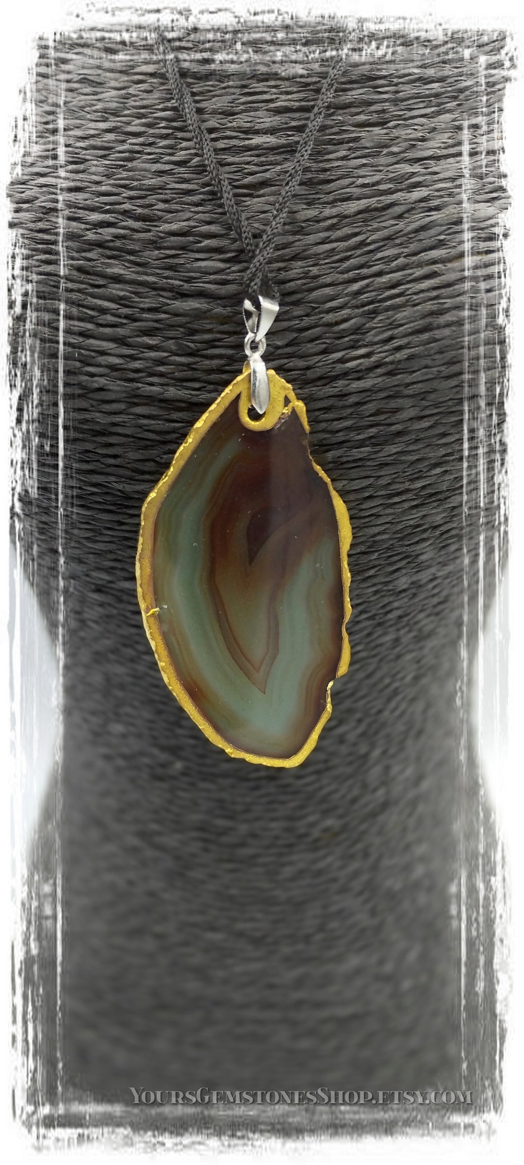 Healing Longevity Harmony Stone Natural Striped Banded Slice - Etsy
