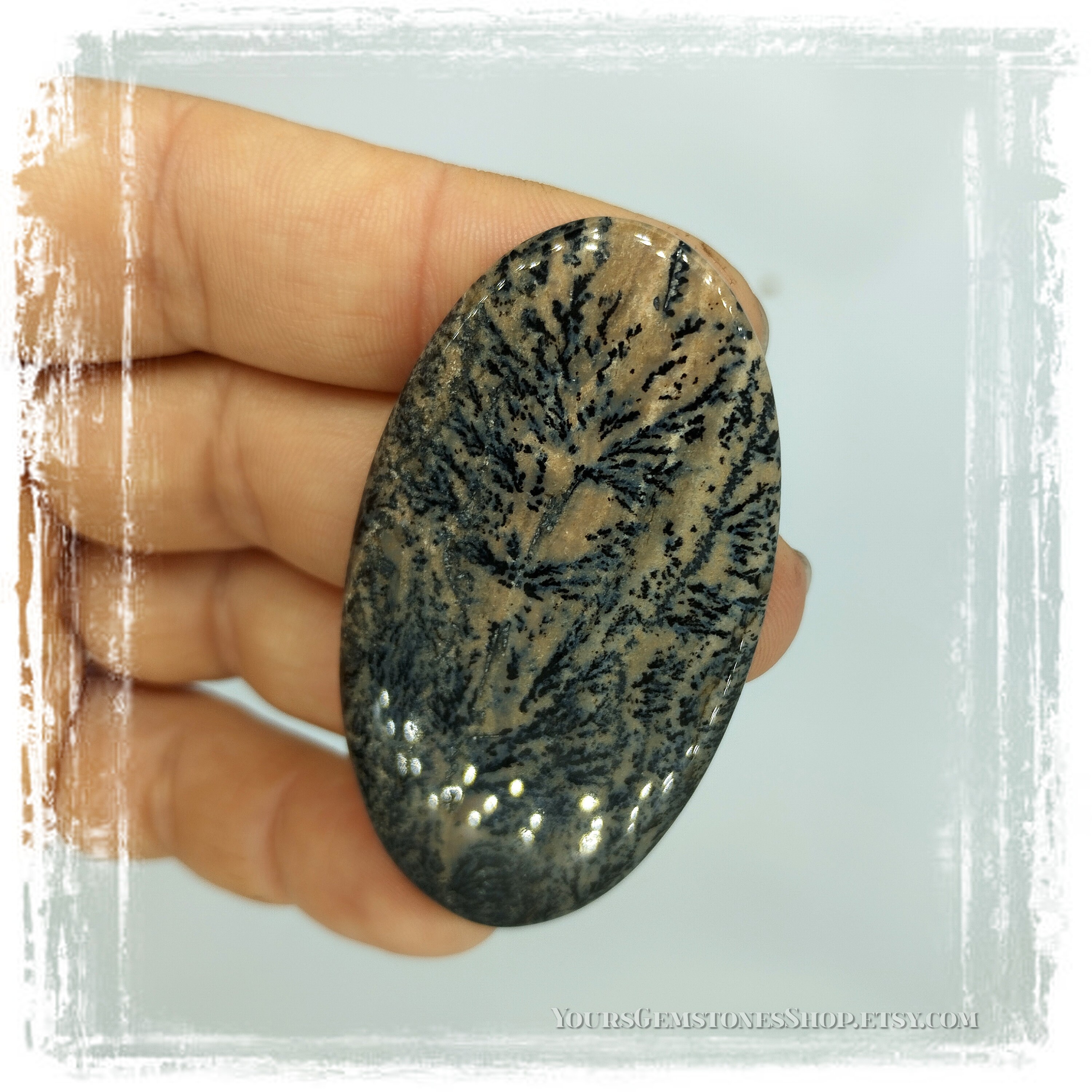 Healing Peacefulness Longevity Harmony Stone Natural White Dendrite ...