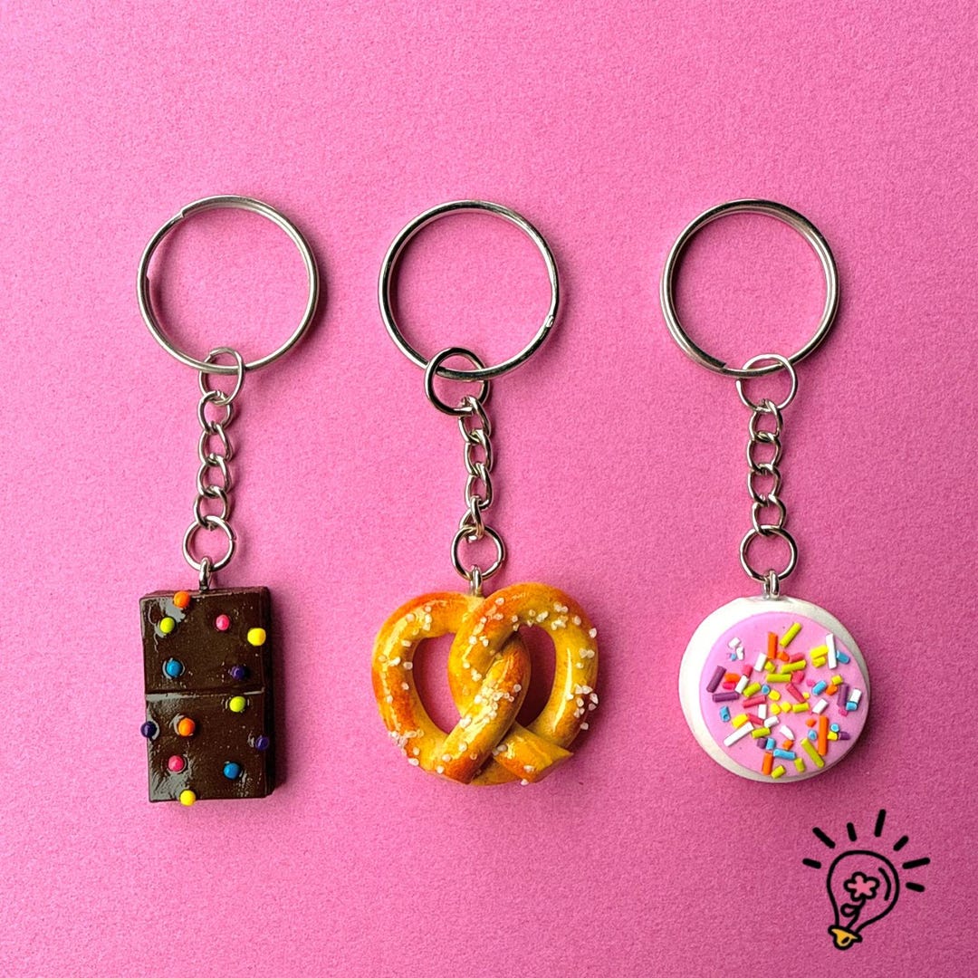Food Themed Keychains, Handmade Gifts for Her, Funny Birthday Gift for ...