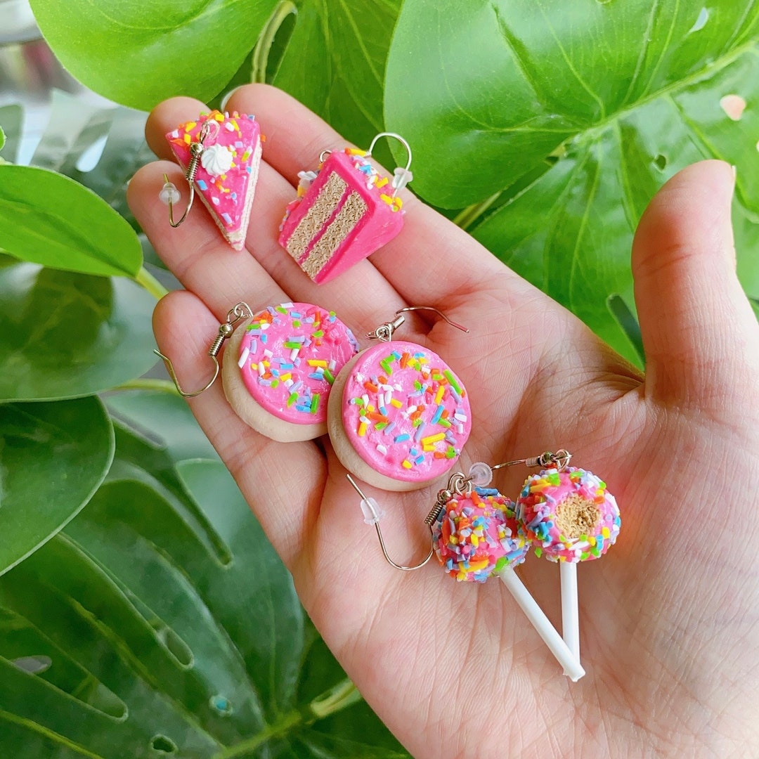Pink Dessert Earrings, Birthday Cake Earrings, Lofthouse Sugar Cookie ...