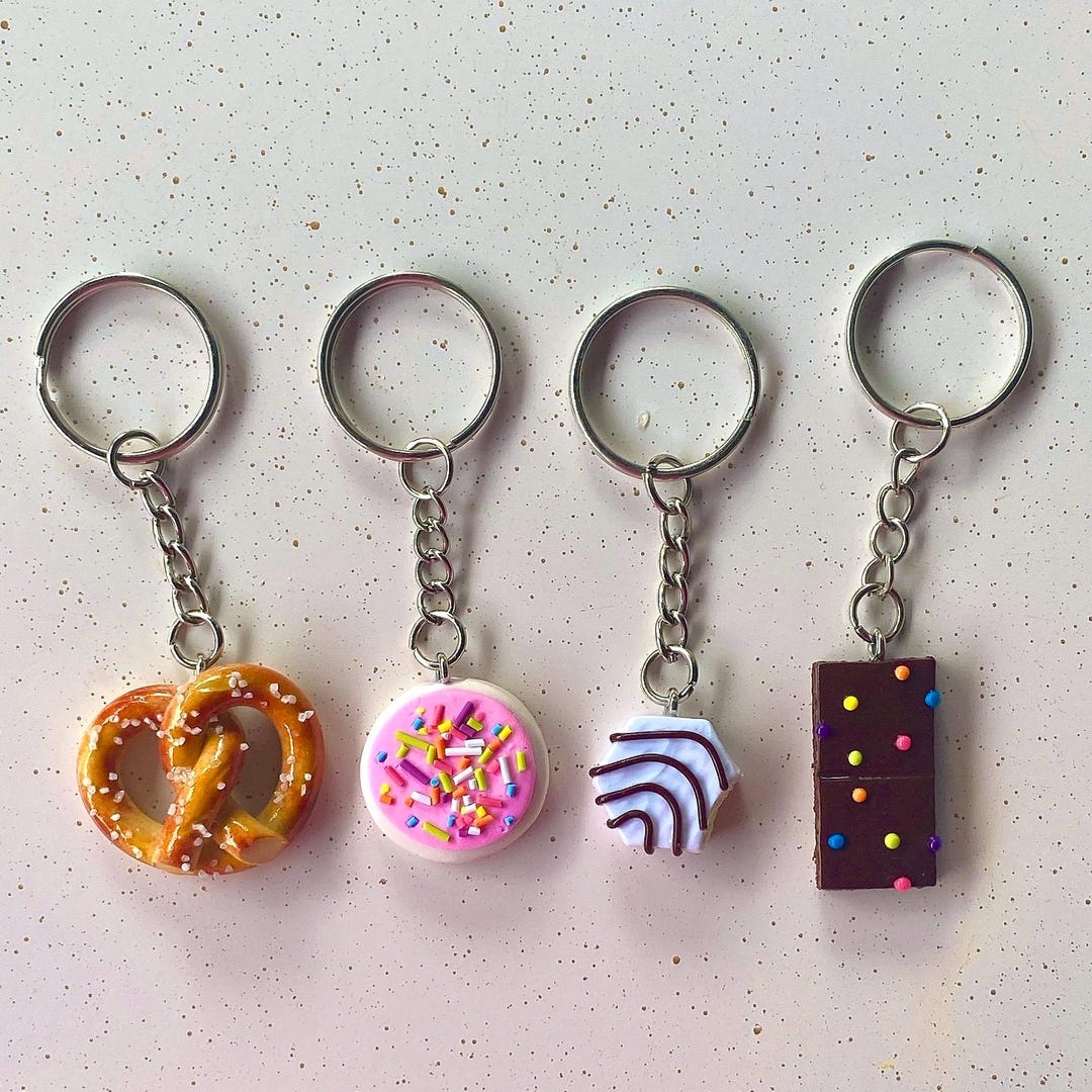 Food Themed Keychains, Handmade Gifts for Her, Funny Birthday Gift for ...
