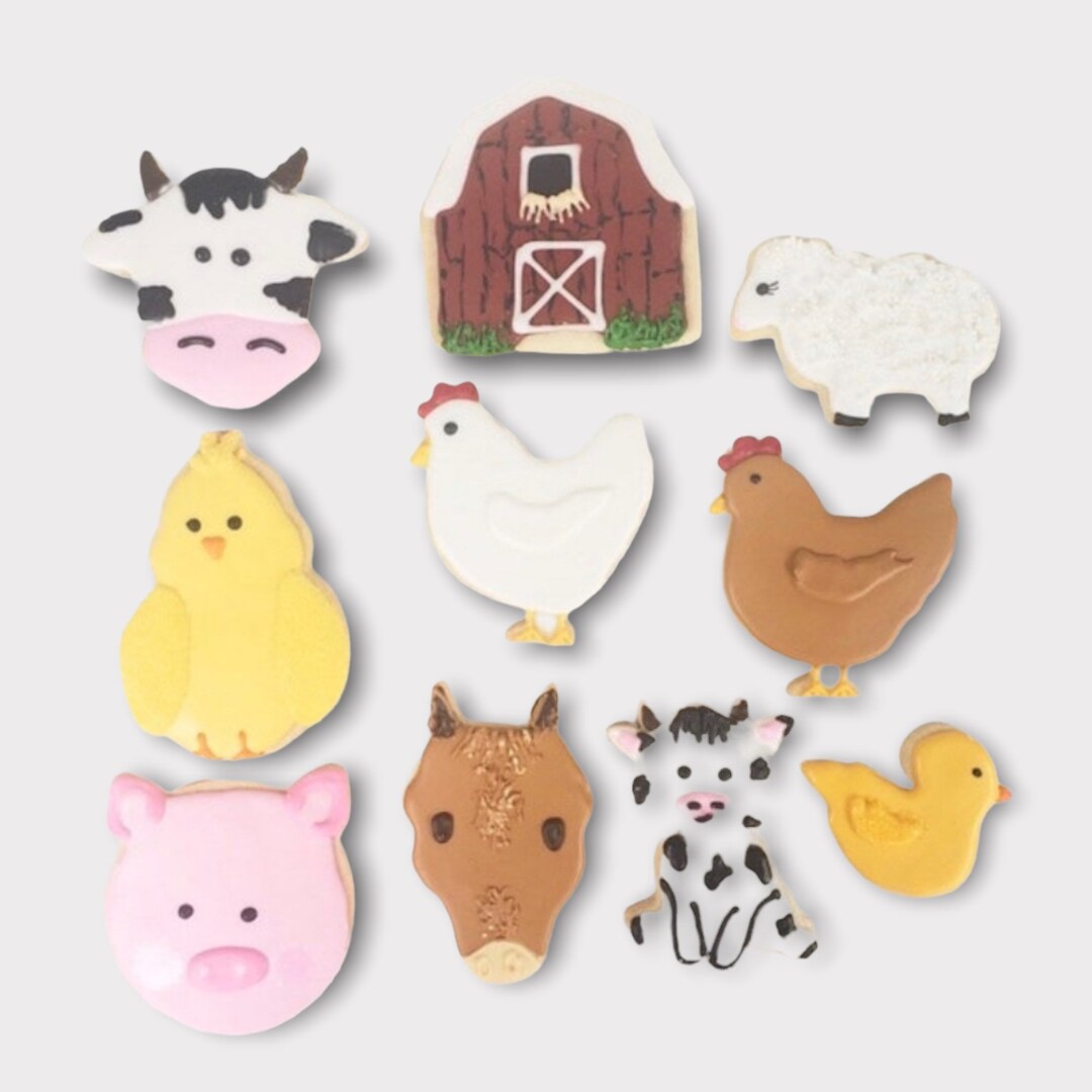 Barnyard Cookies - Barnyard Animals - Farm Animal Cookies - Old ...
