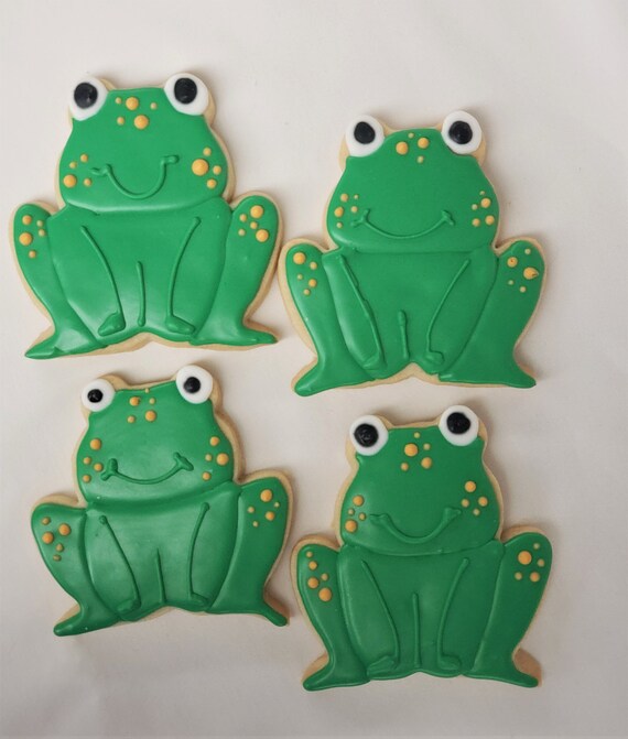 Frog Cookies Whimsical Frog Cookies Toad Cookies Amphibian | Etsy