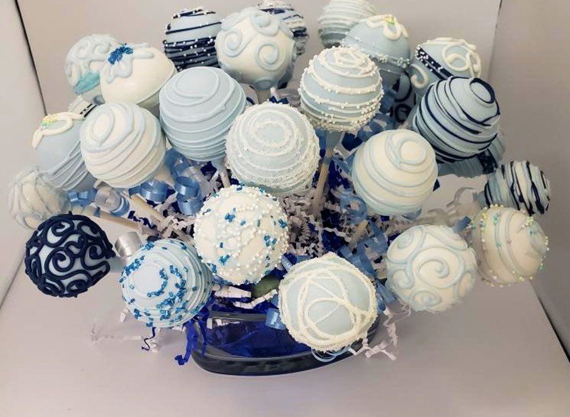 Baby Boy Cake Pops Baby Shower Dessert Boy Birthday Party - Etsy