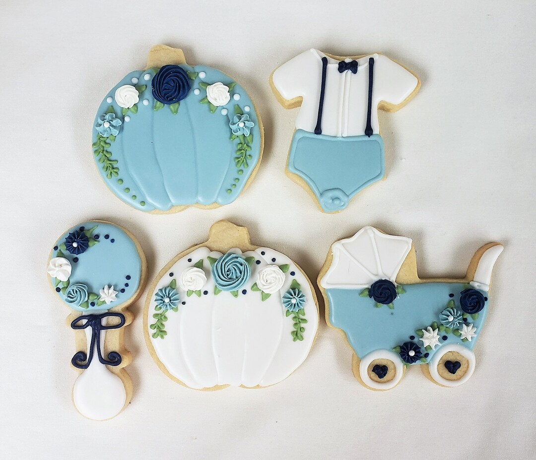 Baby Boy Shower Cookies, Baby Boy Dessert, Baby Boy Cookies, Baby Boy ...