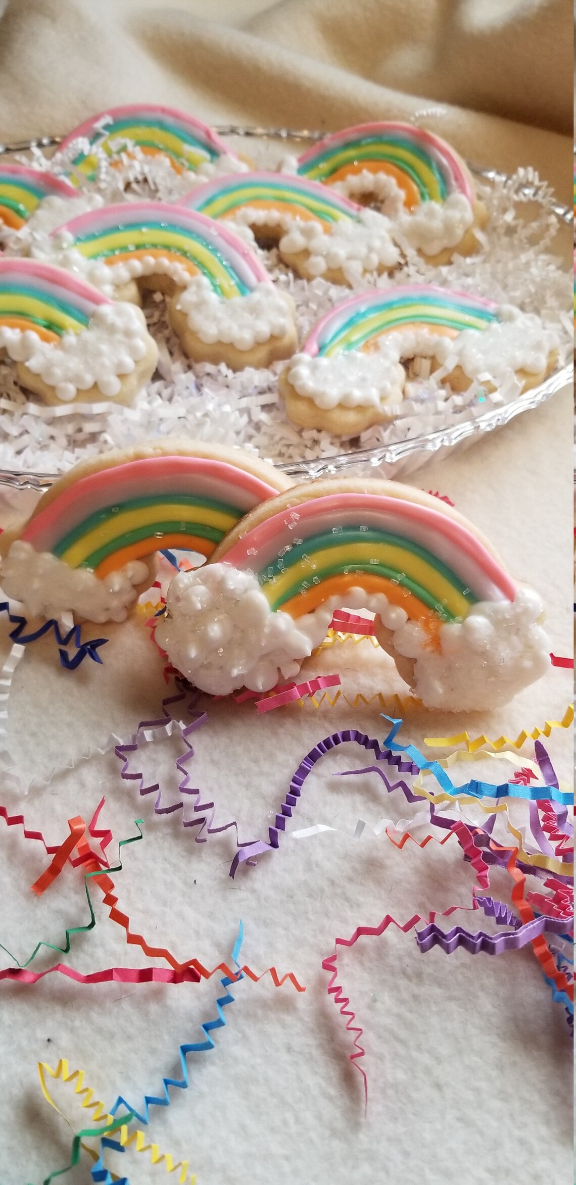 Rainbow & Cloud Cookies Rainbow Cookies Rainbow Desserts - Etsy