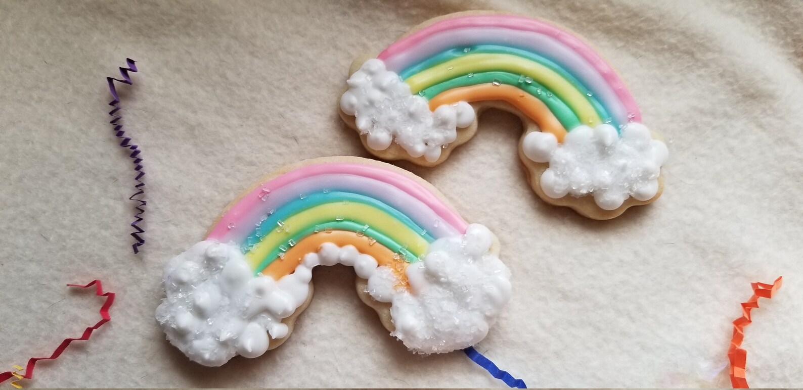 Rainbow & Cloud Cookies Rainbow Cookies Rainbow Desserts - Etsy