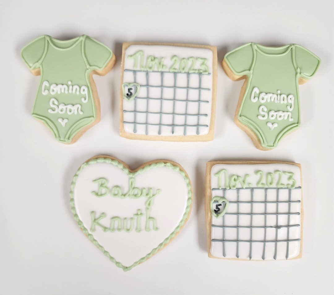 Baby Announcement, Baby Cookies, Baby Surprise, Birth Announcement, - Etsy