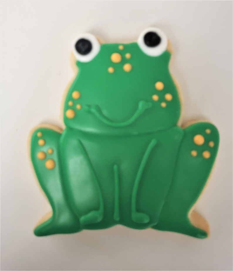 Frog Cookies Whimsical Frog Cookies Toad Cookies Amphibian | Etsy