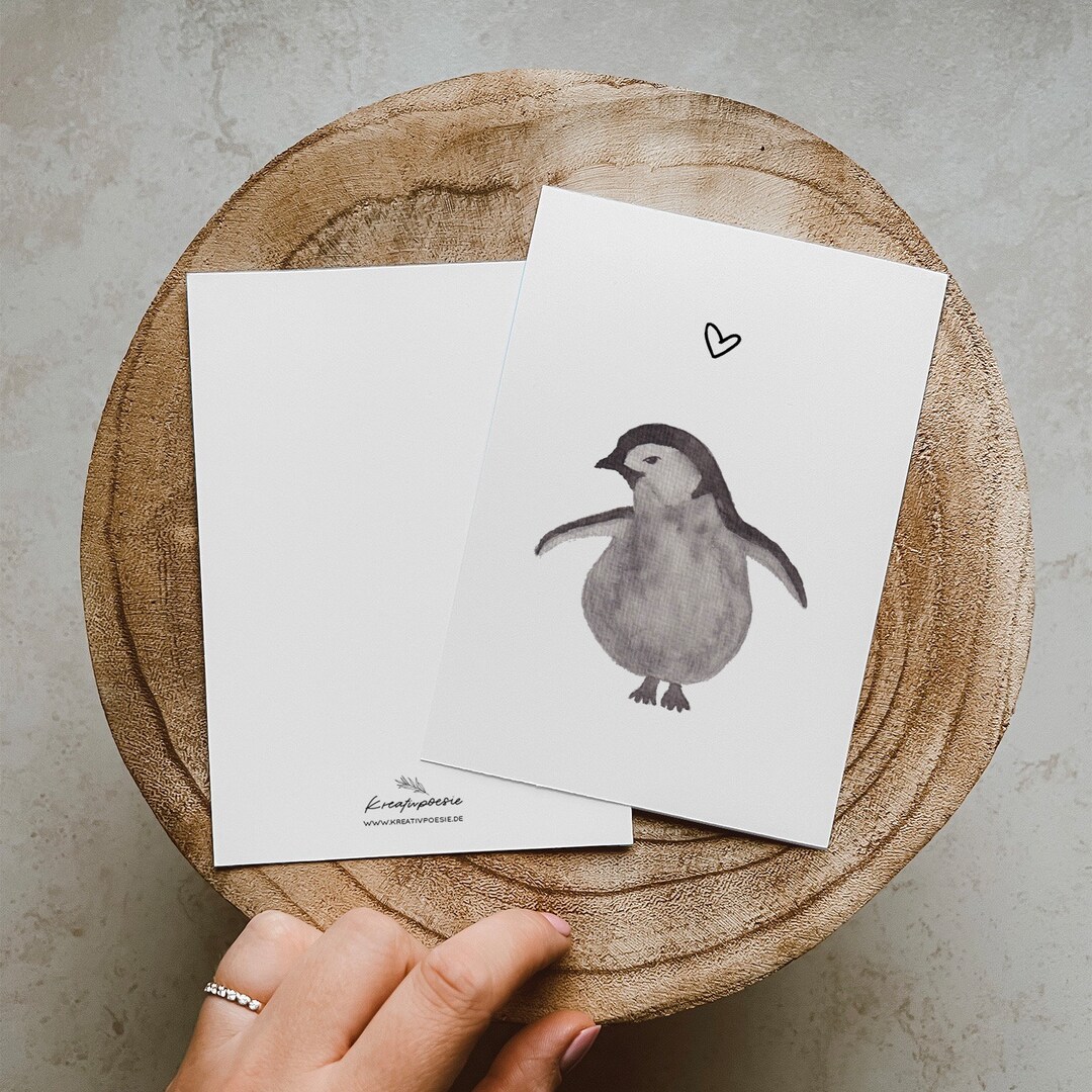 Postcard penguin Postcard for Penguin Friends Cute Postcard for a Child ...