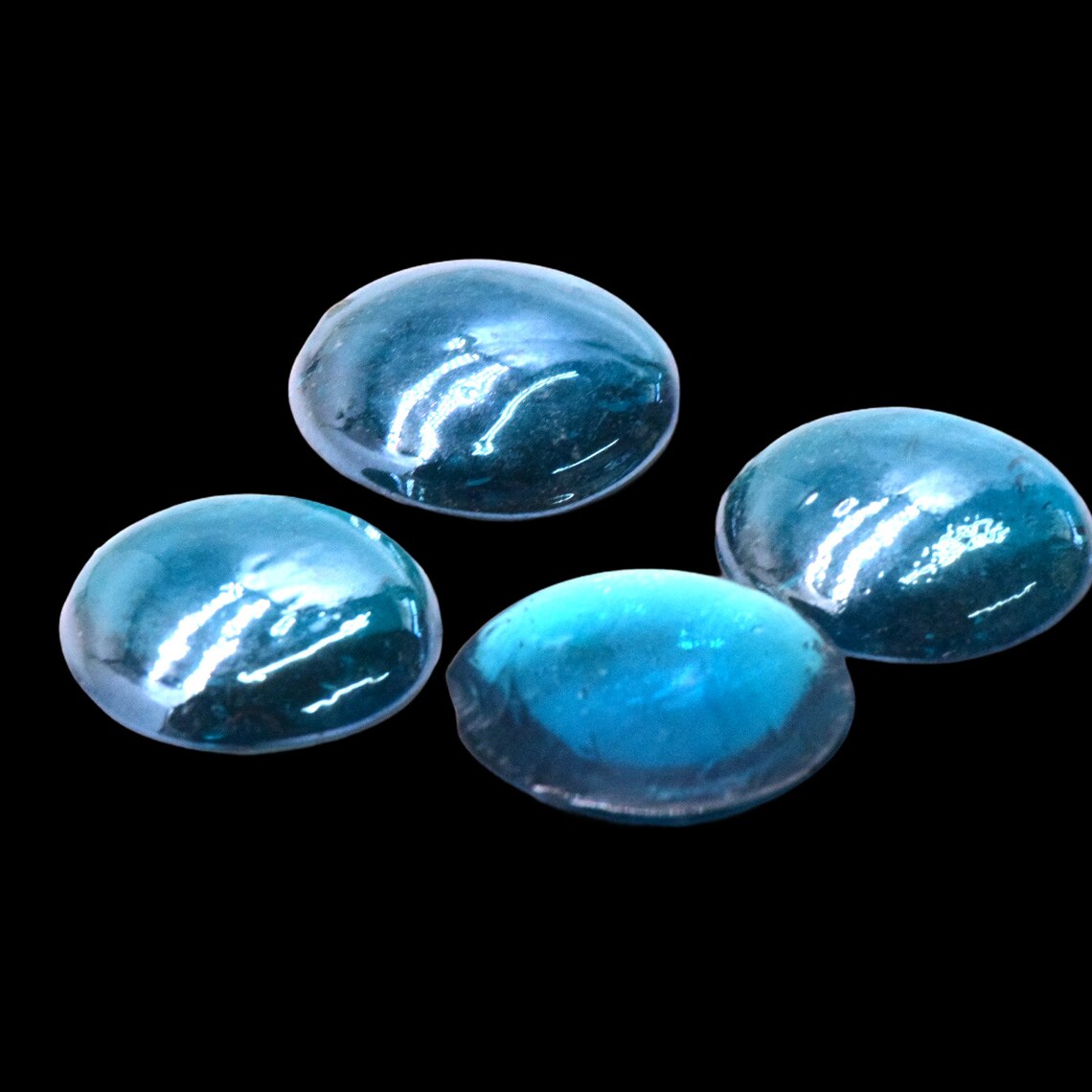10 Shiny Blue Dome Top Glass Cabochons 20 mm Round 6 mm | Etsy
