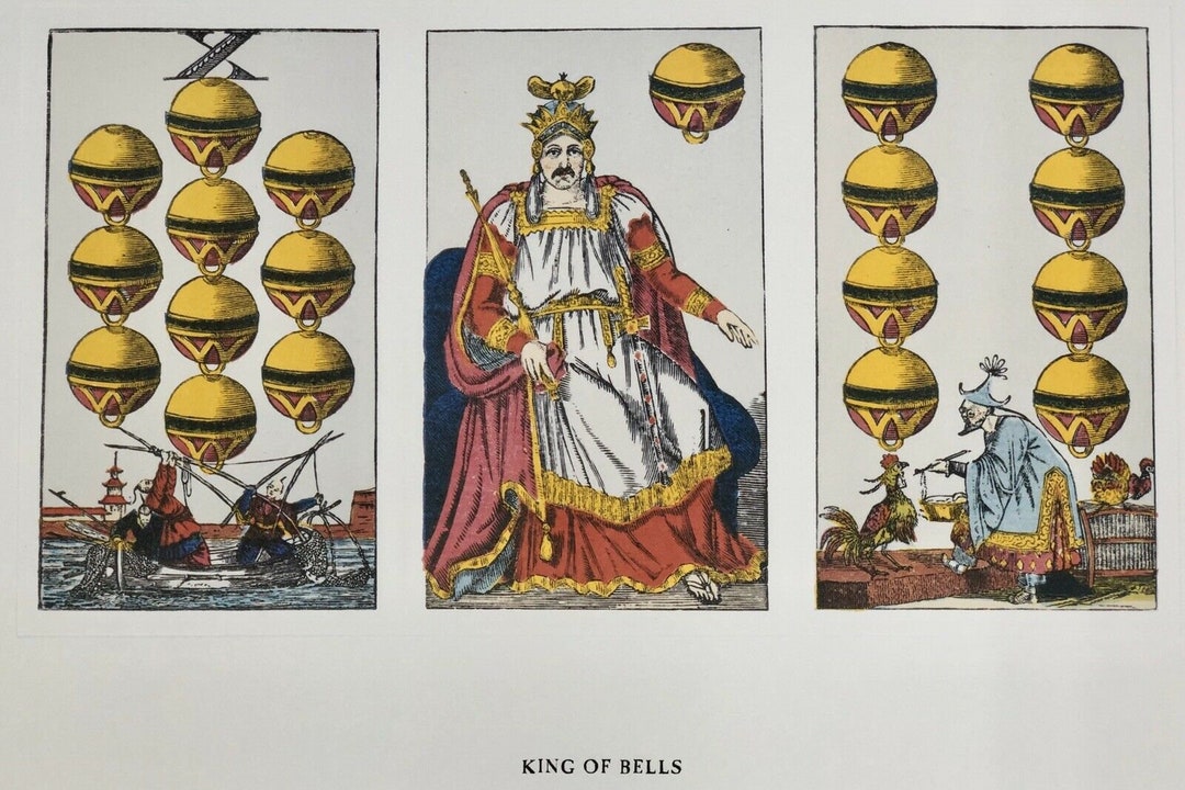 King of Bells Trappola Cards 16 X 20 Mid 19th Century - Etsy
