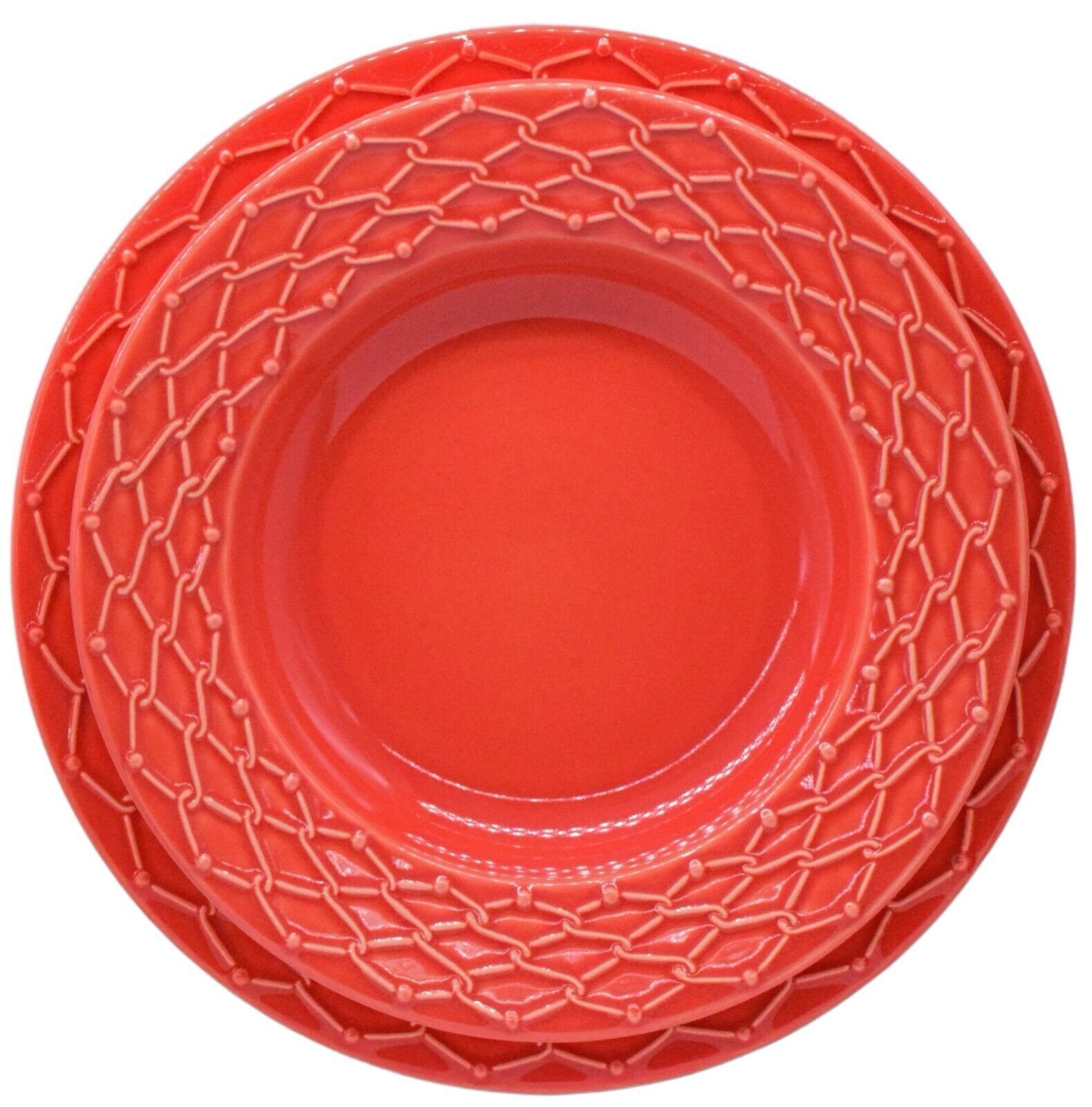 2 Piece Orange/red Plate Set Dinnerware Serving Platter Set | Etsy