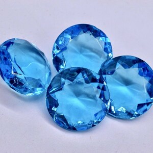 Glass Aqua Blue Rhinestone Faceted Round 20 Mm Vintage - Etsy