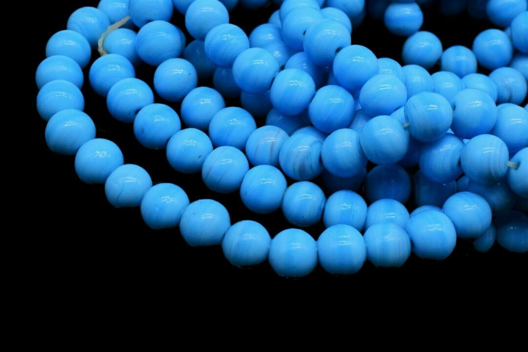 20 Glass Round Light Blue Beads Jewelry Making Crafts 7 Mm Vintage - Etsy