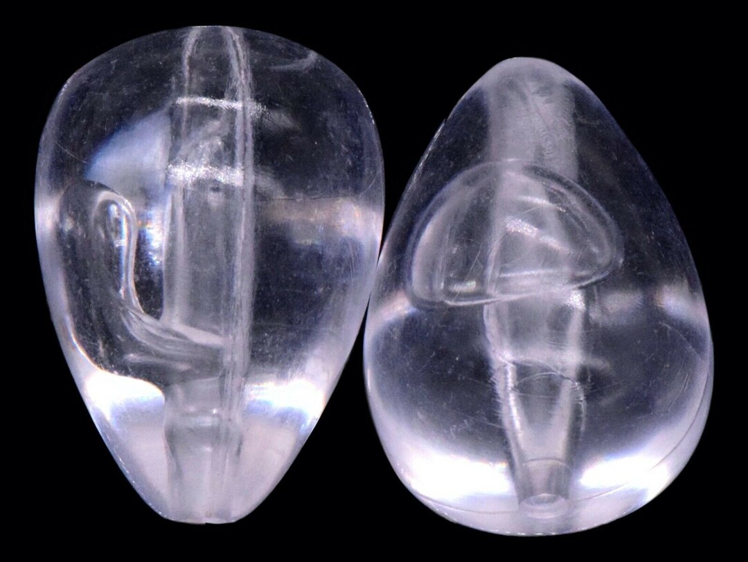 5 Large Clear Transparent Teardrop Pearshape Beads 31 X 22 Mm Crafts ...