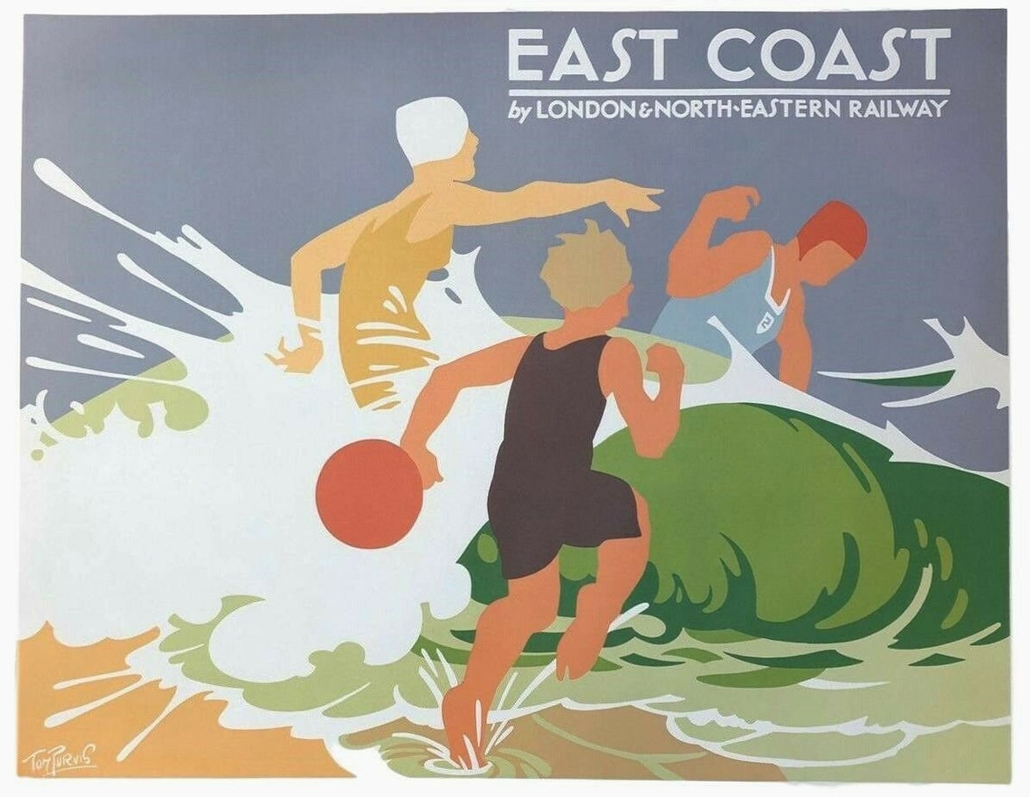 Tom Purvis East Coast the London and North Eastern Railway Art - Etsy