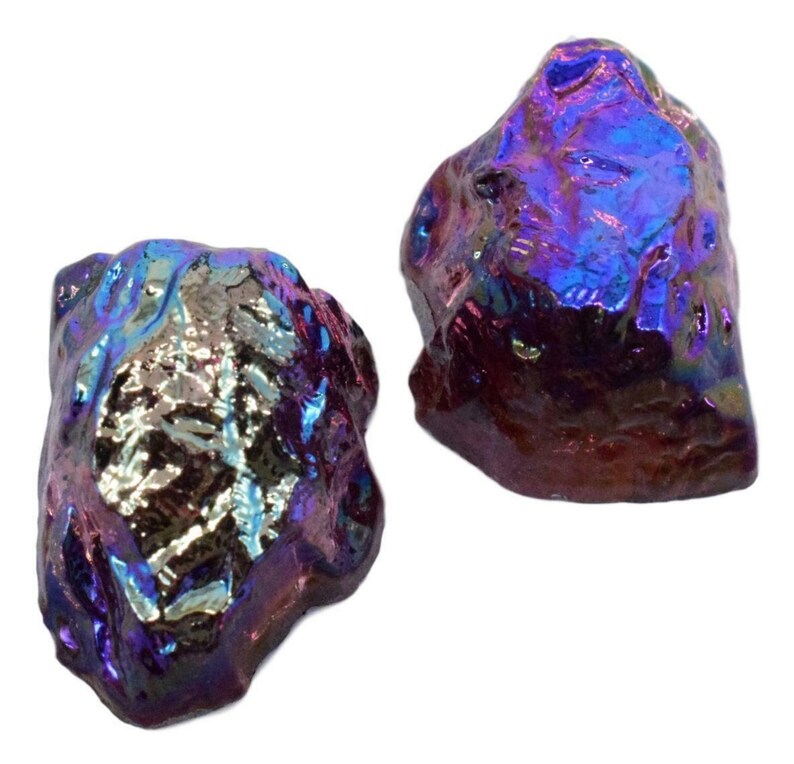 10 Aurora Borealis Amethyst Lava Rock Glass Stones Cabochons | Etsy