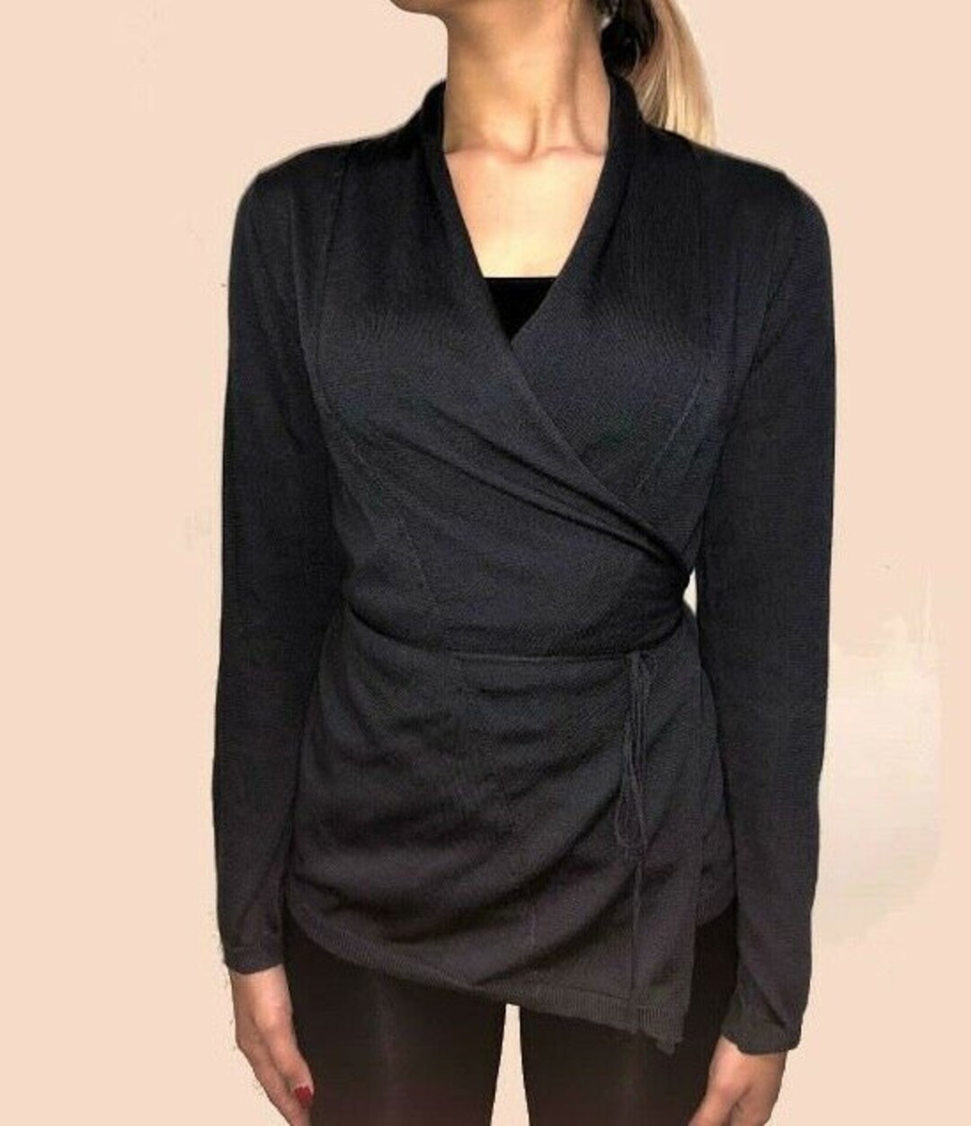 White and Grey Wrap Around Sweater Cardigans - Etsy
