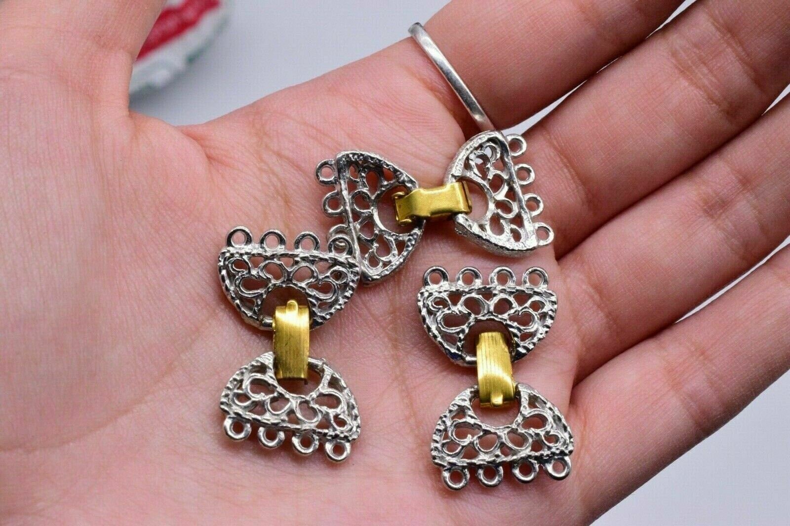20 Silver Gold Filigree Bow Connector Clasp Jewelry Making | Etsy