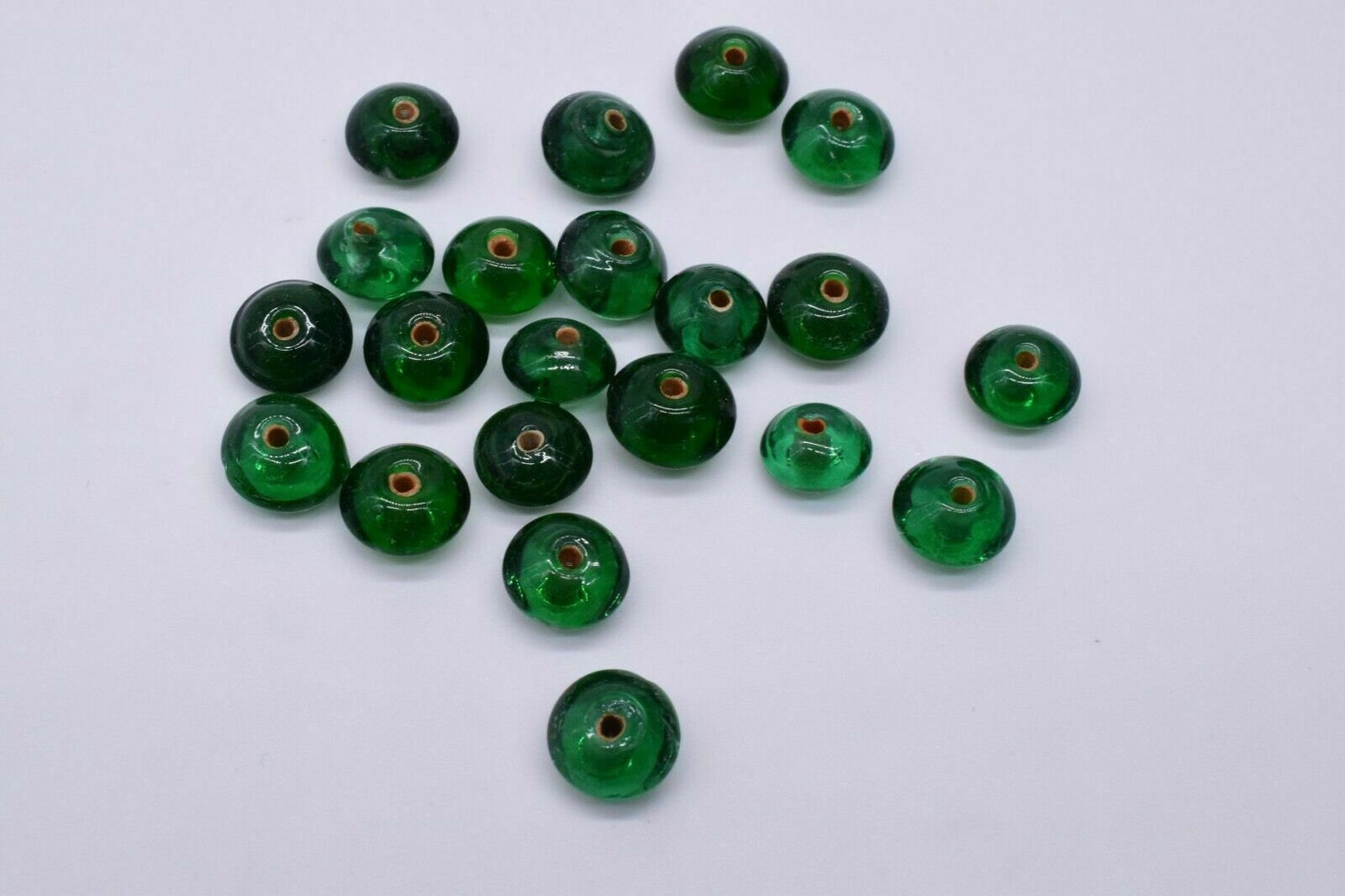 20 Glass Round Green Beads Crafts Jewelry Making 10 mm Vintage | Etsy