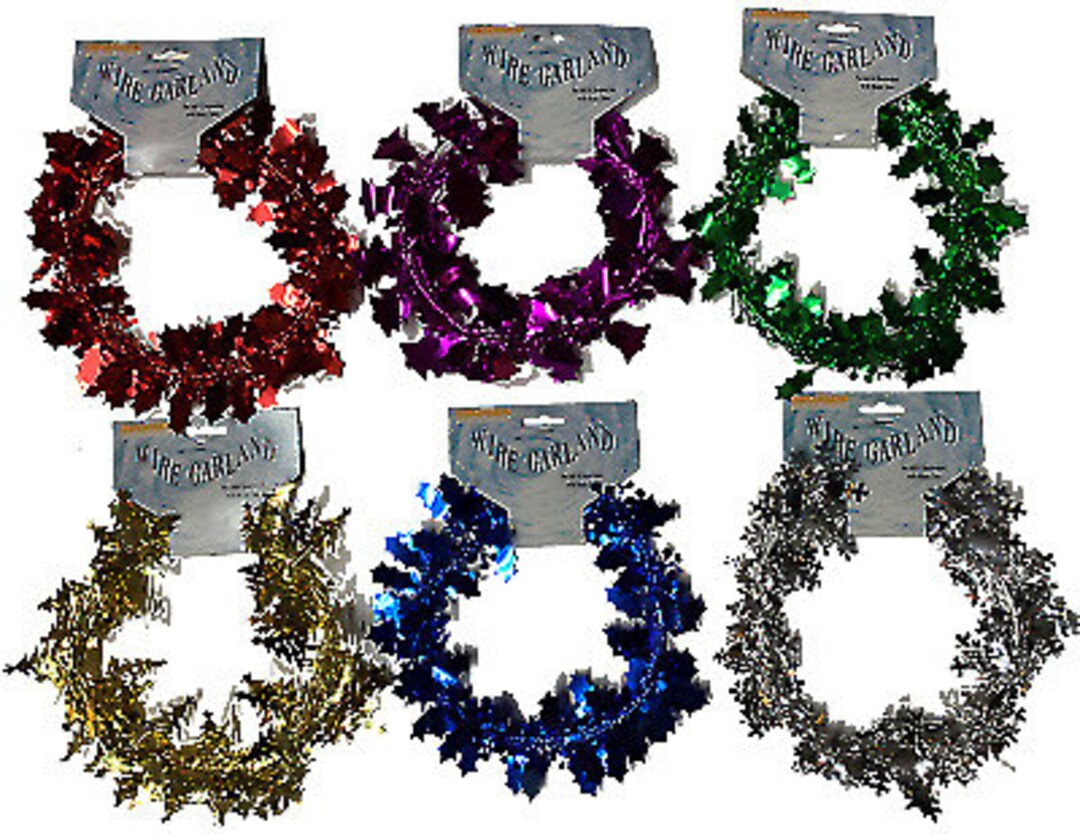100 Foil Wired Garland, Wholesale Lot 6 Colors to Choose From. 9' Each ...