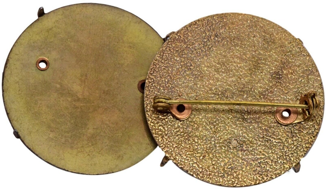 Gold Tone Hammered Disc Finding Brooch Pin Back Jewelry Making Finding ...