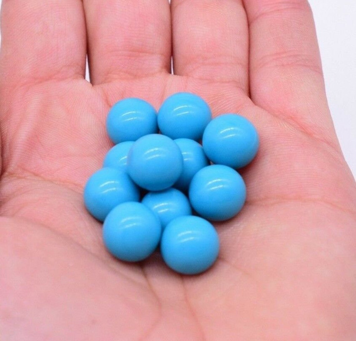 Vintage Round Solid Baby Blue Ball Beads No Hole Findings 9 | Etsy