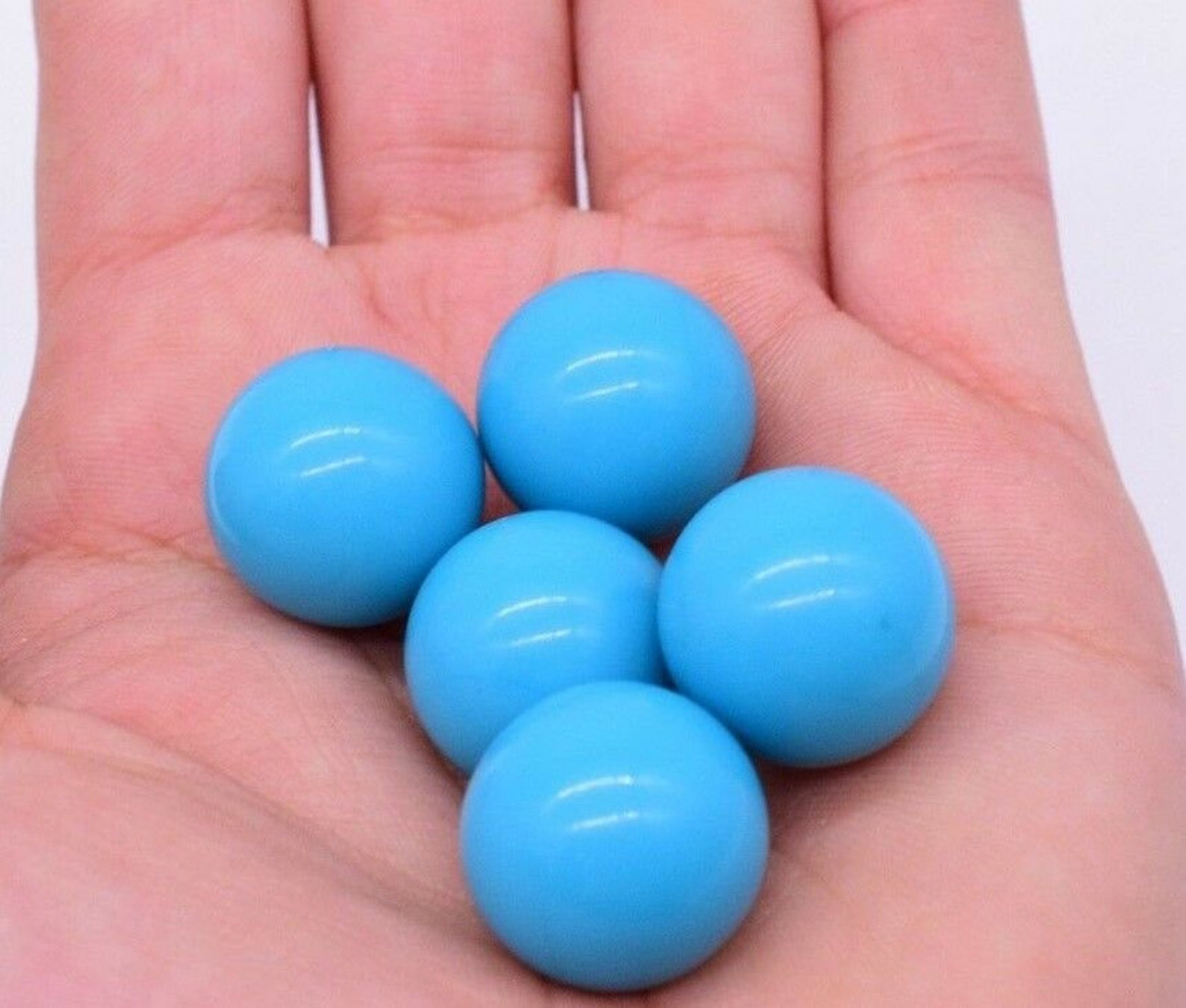 Vintage Round Solid Baby Blue Ball Beads No Hole Findings 9 | Etsy