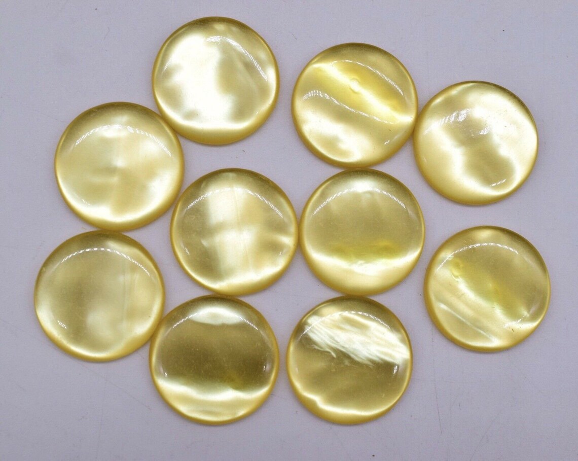 Glossy Round Yellow Lucite Cabochon 20 mm Crafts Jewelry | Etsy