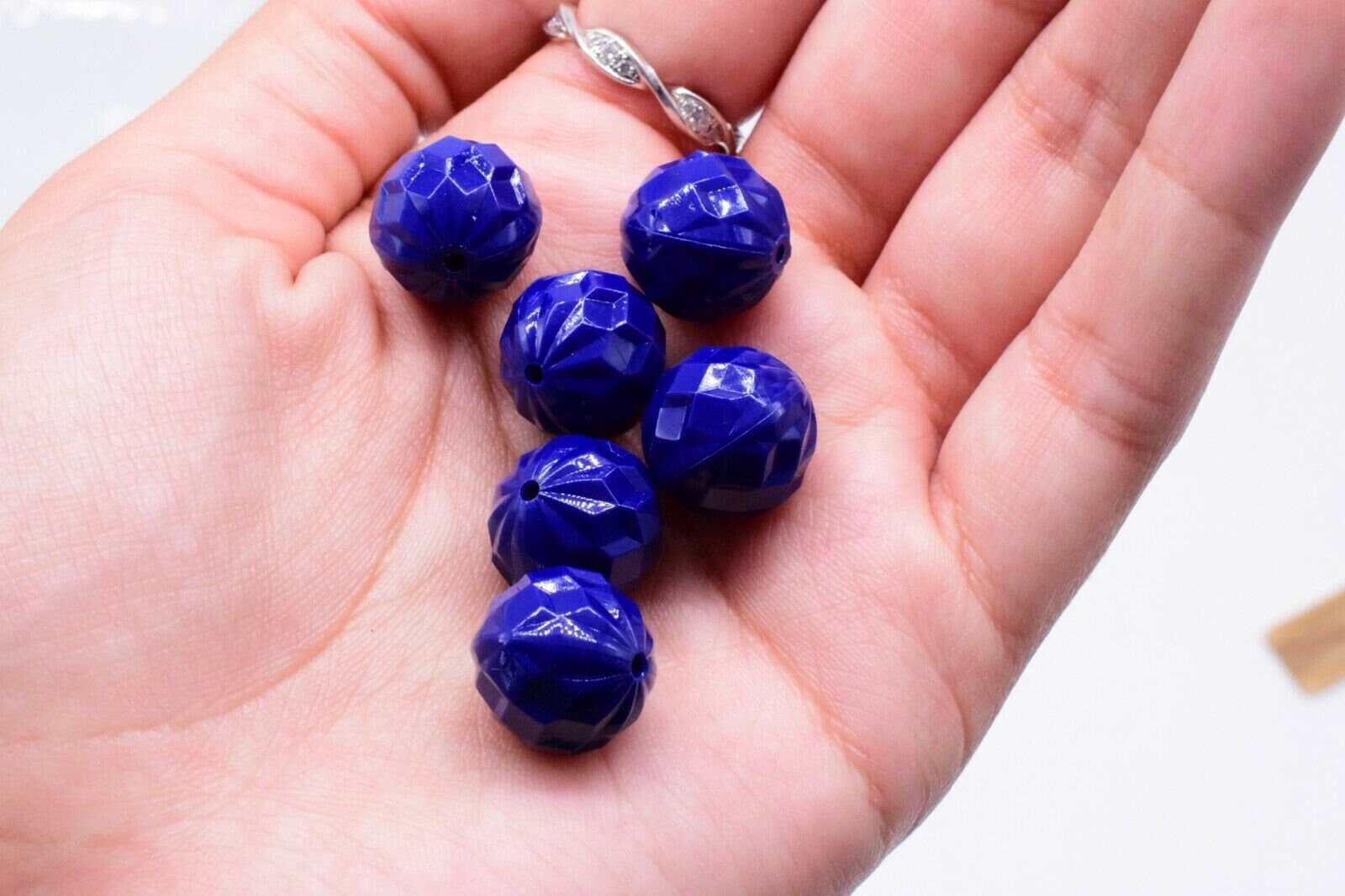 10 Vintage Round Faceted Dark Blue Beads Crafts Jewelry Making - Etsy