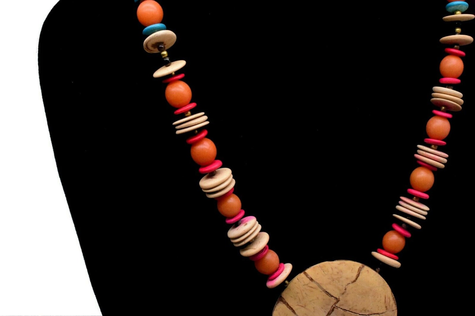 Beige Boho Orange Dangle Aztec Styled Beaded Pendant Necklace - Etsy
