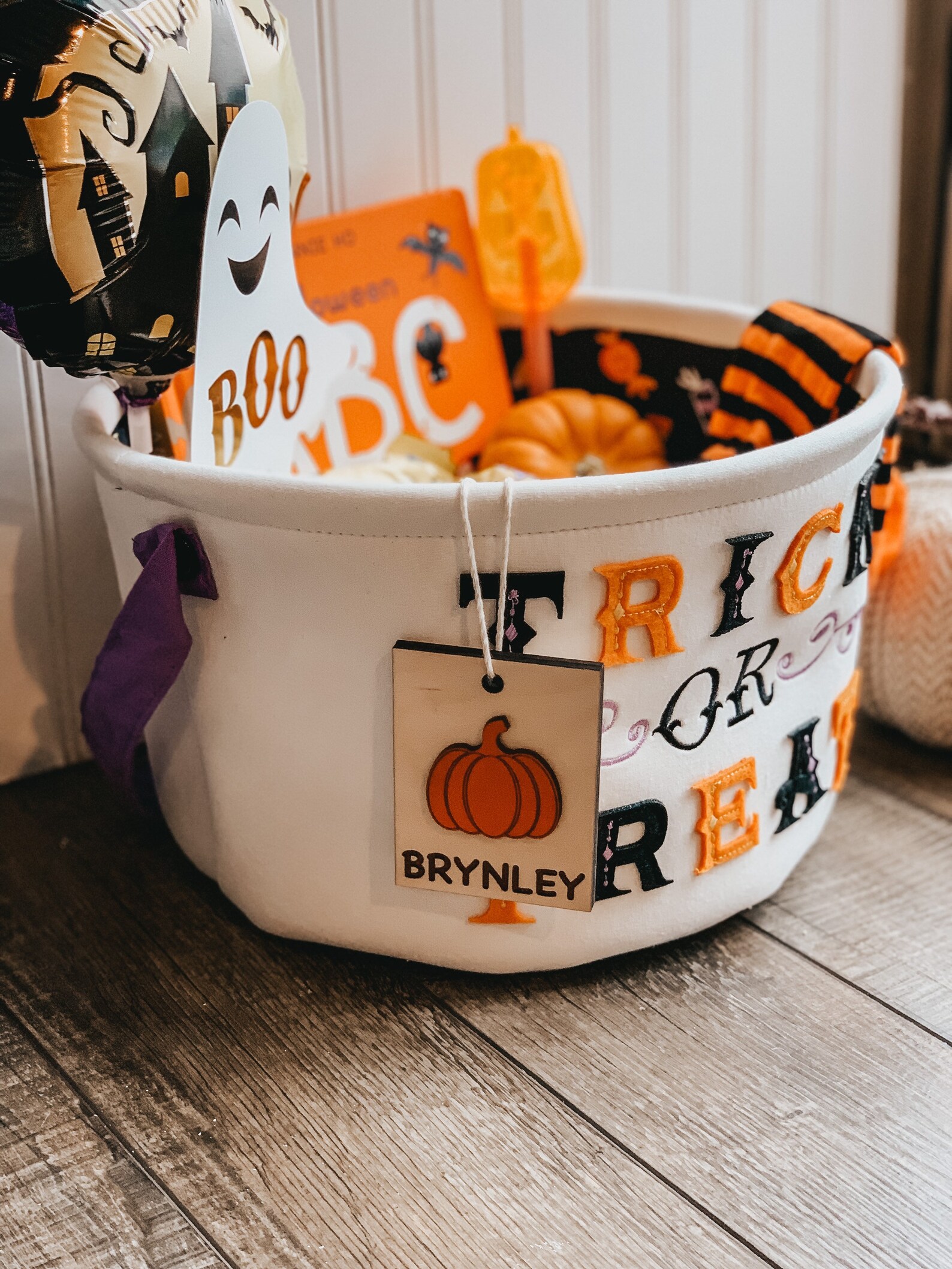 Boo Basket Name Tag Halloween Name Tag Personalized | Etsy