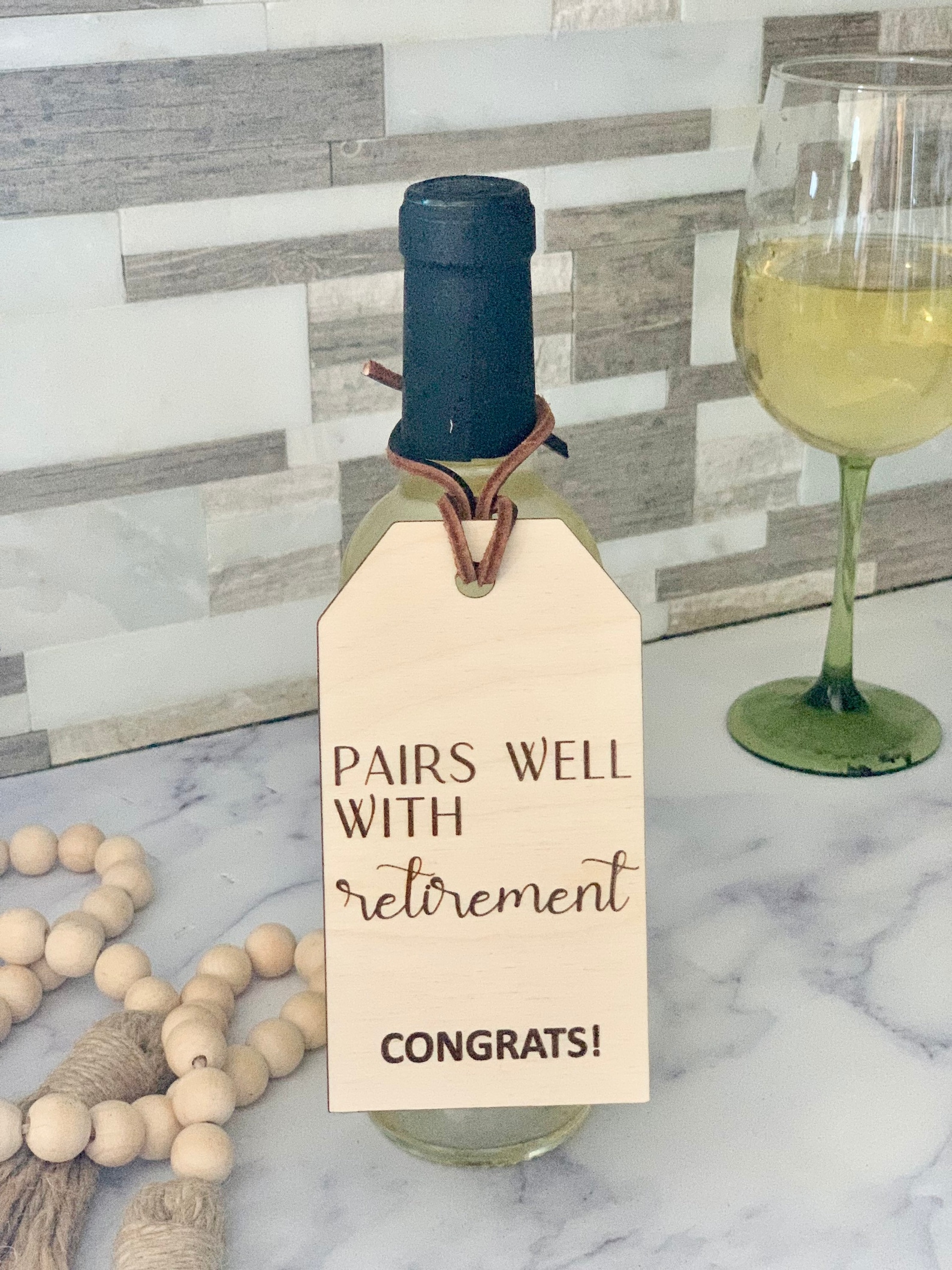Retirement Gift Tag Wine Bottle Tag Wine Gift Tag Wooden - Etsy