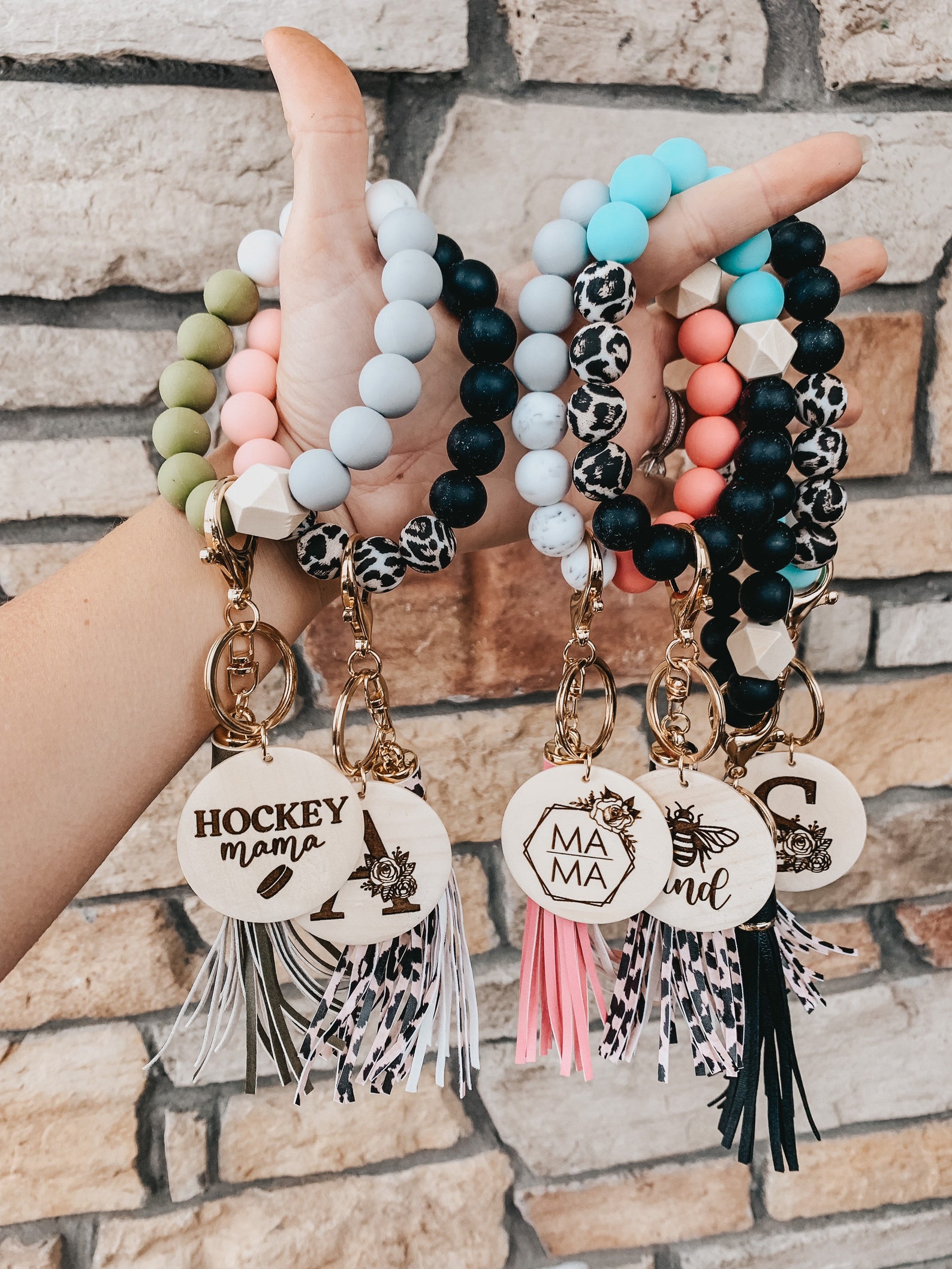 Beaded Wristlet Keychain Wristlet Keychain Silicone Bead - Etsy