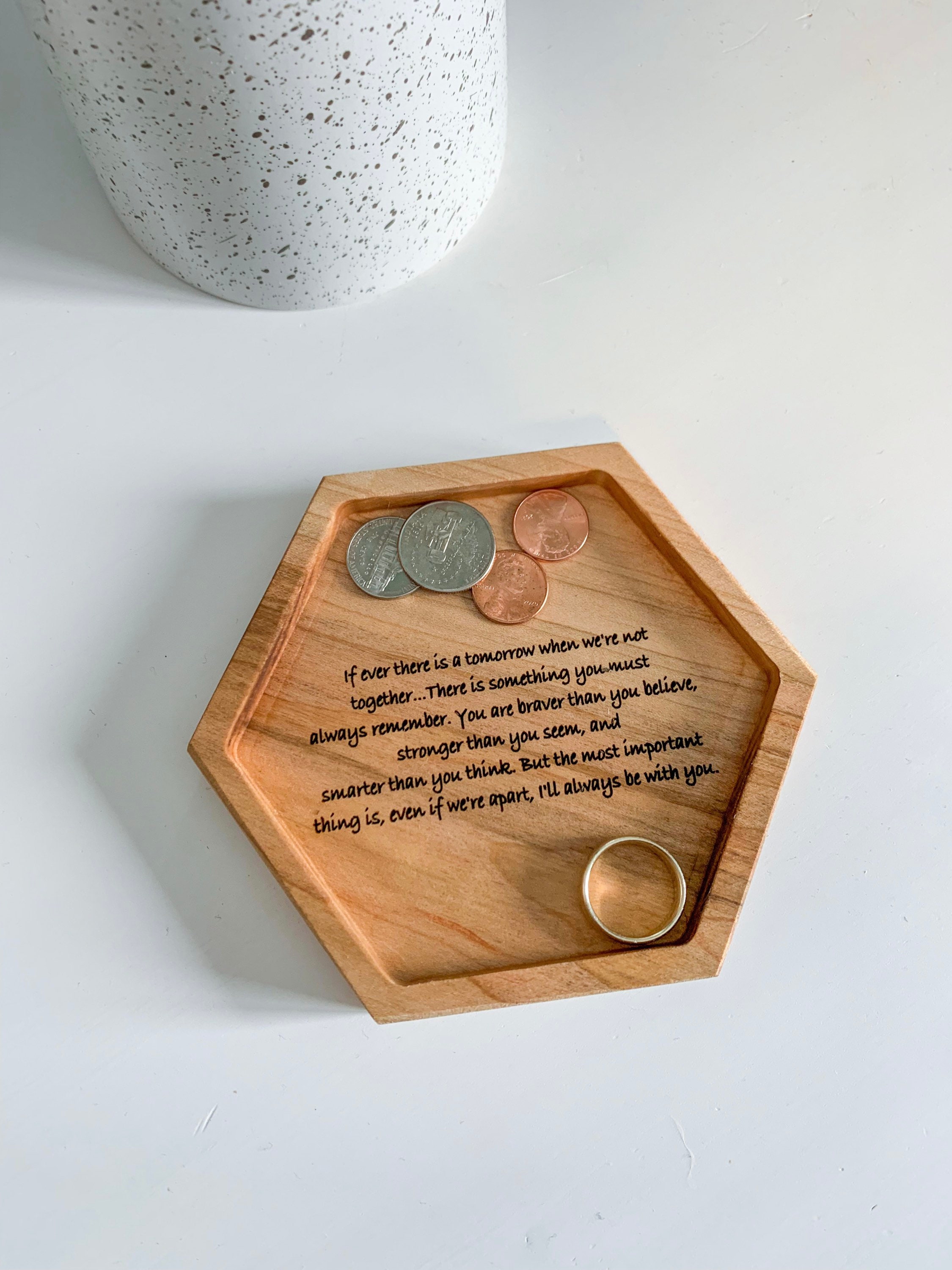 Wooden Catch All Tray Wooden Tray Catch All Hexagon Tray - Etsy