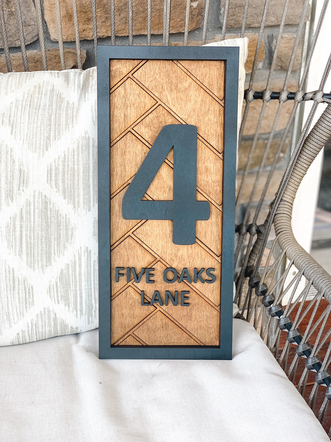 Vertical Address Sign SVG Digital Address Sign Herringbone - Etsy