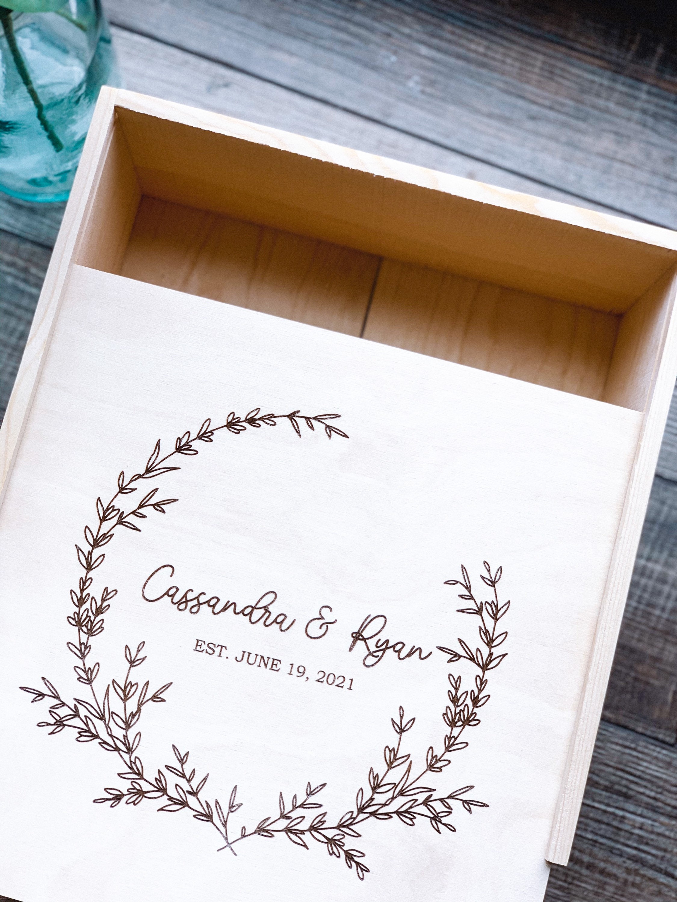 Large Wood Memory Box Photo Box Engraved Keepsake Box - Etsy