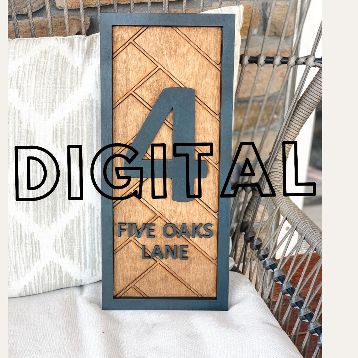 Vertical Address Sign SVG Digital Address Sign Herringbone - Etsy