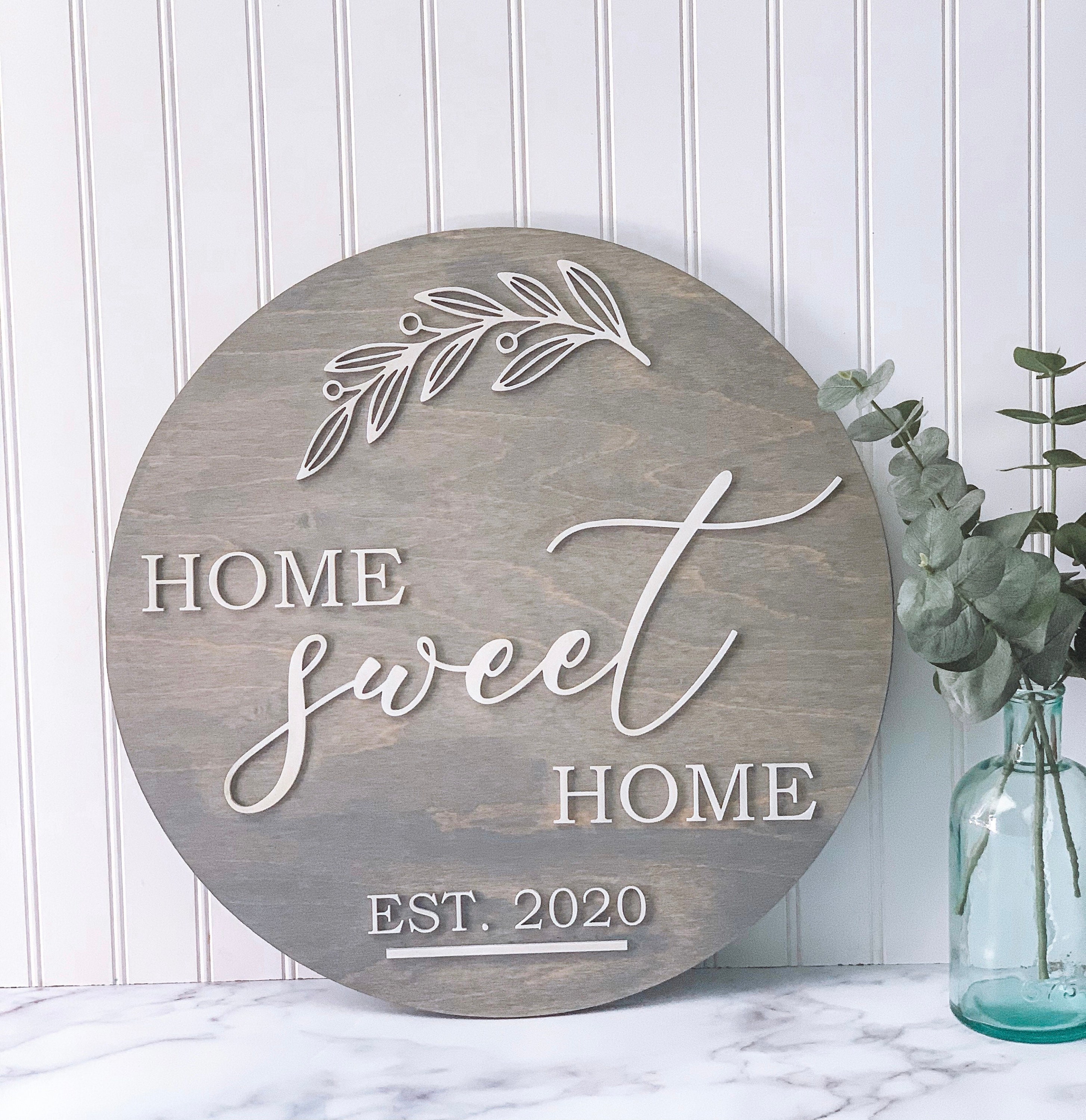Home Sweet Home Round Sign 3D Wood Sign Home Decor Home - Etsy