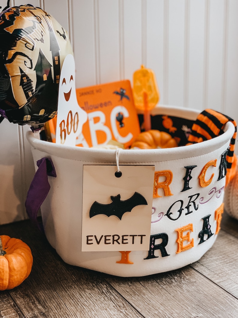 Boo Basket Name Tag Halloween Name Tag Personalized | Etsy