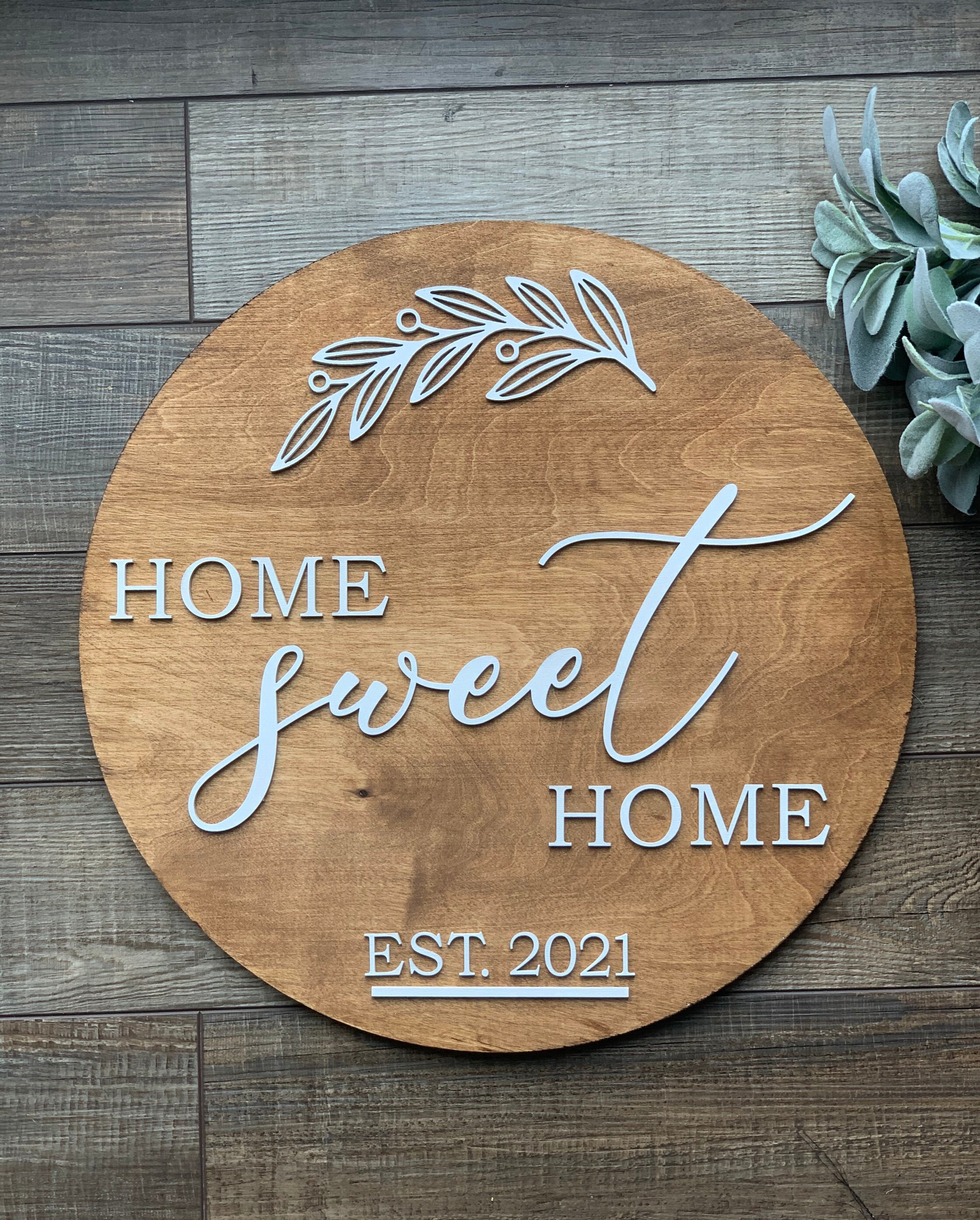 Home Sweet Home Round Sign 3D Wood Sign Home Decor Home - Etsy