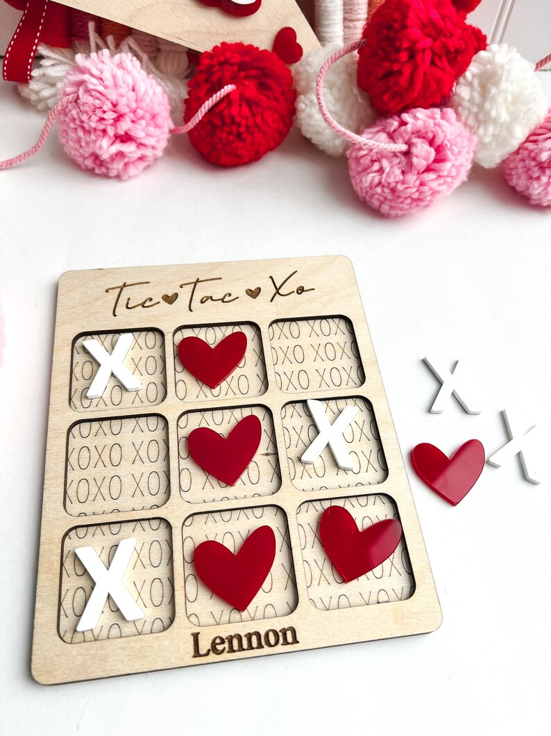 Valentines Tic Tac Toe SVG Digital Valentines File - Etsy