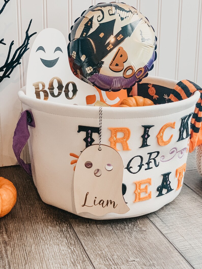 Boo Basket Name Tags Halloween Name Tags Personalized Wooden | Etsy
